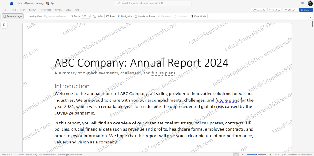 A closer look: Dynamic document watermarking through sensitivity labels ...