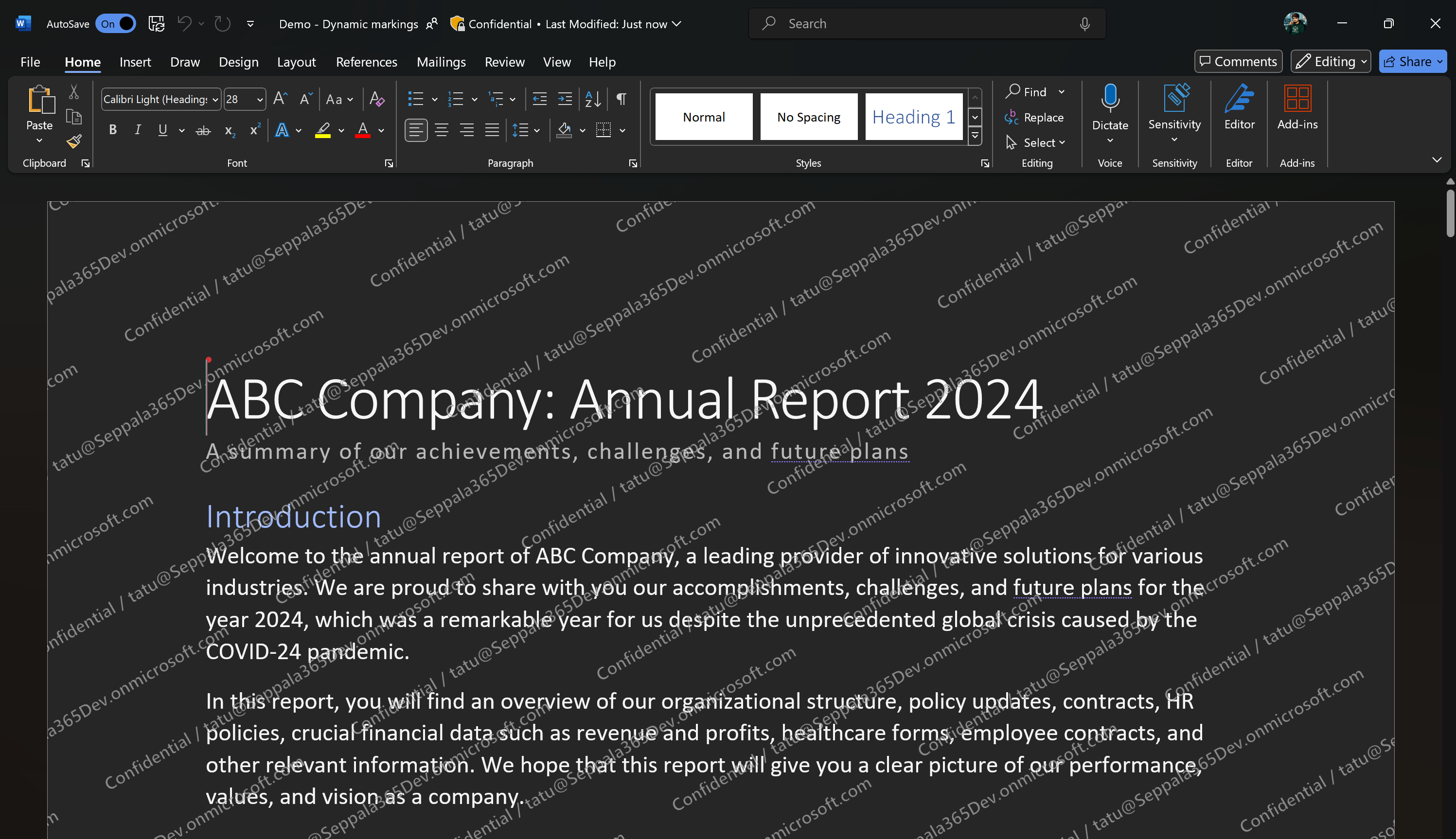 A closer look: Dynamic document watermarking through sensitivity labels ...
