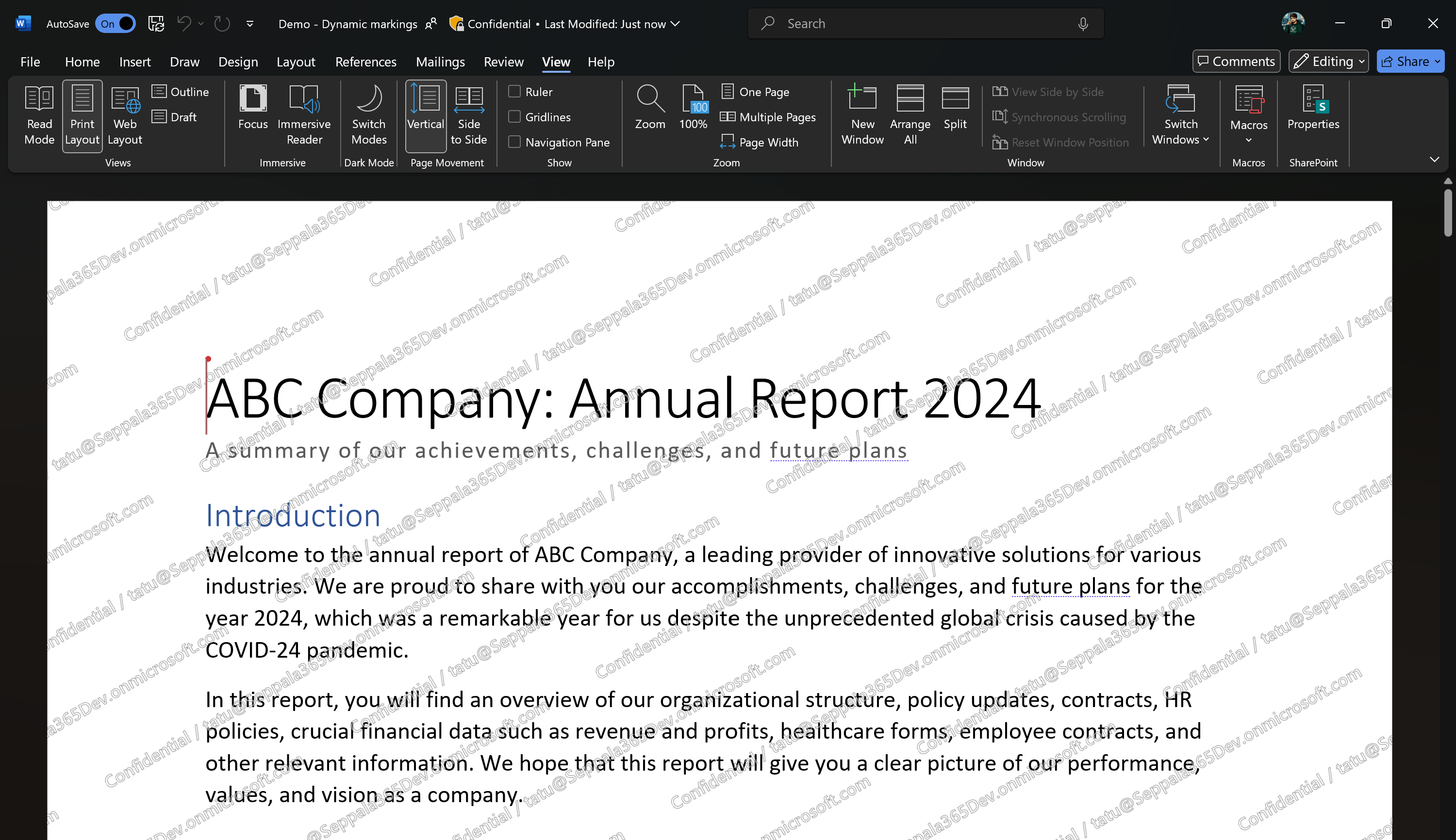 A closer look: Dynamic document watermarking through sensitivity labels ...